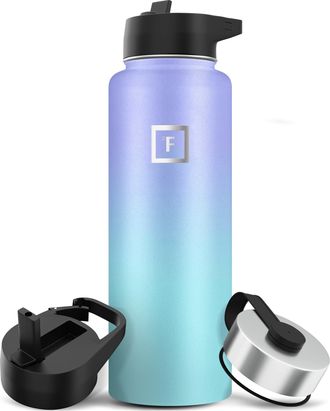 Iron Flask Iron Flask Sports Water Bottle - 40 Oz, 3 Lids (Straw Lid), Leak Proof, Vacuum Insulated Stainless Steel, Double Walled, Thermo Mug, Metal Canteen