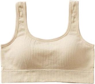 Generic Soutien-gorge de sport envelopp&eacute; dans le dos pour femme, avec rembourrage en latex, sans acier, sans acier, 2026, beige, Taille unique