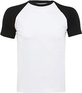 SOLS SolS Fynky - Tee Shirt macnhes Courtes Bicolore Homme - Manches raglantes - Style Baseball américain - Blanc/Noir - L