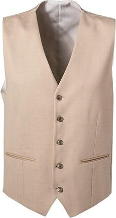 Daniel Hechter Herren Weste beige Schurwoll-Stretch
