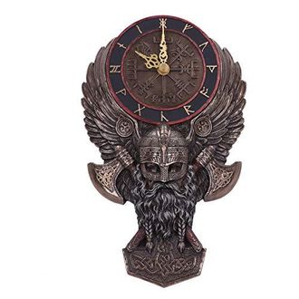 Nemesis Now Vegvisir Runic Viking Nordischer Kompass Wanduhr, Bronze, 29 cm