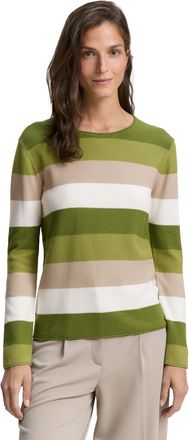 Tom Tailor Damen 1042952 Pullover, 38579-Big Green Knit Stripe, XXL