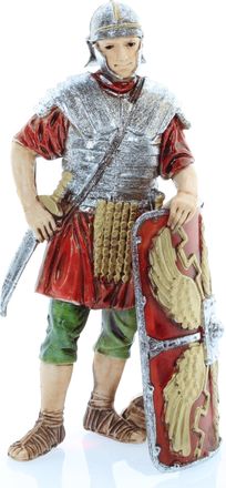 Moranduzzo Römischer Soldat mit Schild für Krippe 13 cm Maßstab 1:15 - Unzerstörbare Krippenfiguren - Stil 700, Handbemalt, Offizielles Produkt, Hergestellt in I