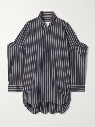sacai Chemise Oversize En Popeline &Agrave; Rayures - Bleu