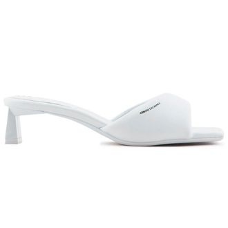 Emporio Armani Armani Exchange Damen Dalia, Soft Band,Small Logo Heeled Sandal, Op. White, 41 EU