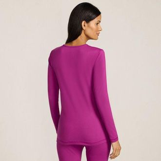 Lands End Stretch-THERMASKIN-Oberteil mit Rundhalsausschnitt, Damen, Größe:44-46 regular, Pink, Elasthan/Polyester-Mischung, by Lands End