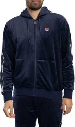 Fila Italo Velours-Kapuzenjacke Mit Rei&szlig;verschluss, Blau