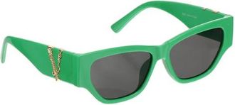 FOMIYES Lunettes de Soleil R&eacute;tro OEil-de-Chat pour Femme Monture Verte en PC Solide Verres Noirs et Gris V D&eacute;coratifs Accessoires Mode Pratiques pour F&ecirc;te et 