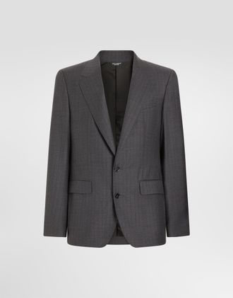 Dolce & Gabbana Jacke Sicilia Light Aus Wolle Mit Nadelstreifen, Einreihig - Mann Anz&uuml;ge Und Blazer Mehrfarbig 60