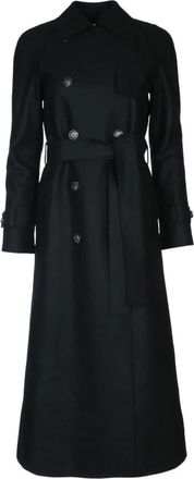 Harris Wharf London Femme, Manteaux, Noir, Taille: 40 FR Long Raglan Trench Light Pressed Wool