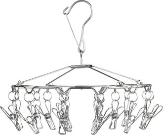 Maximex WENKO Maximex Wäsche-Rondell Edelstahl, praktischer Wäschetrockner für unterwegs und Zuhause, inklusive 18 fixierten Wäscheklammern, mit Sturmsicherun