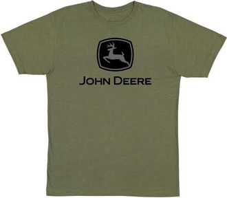 John Deere T-shirt graphique à manches courtes pour homme, vert olive, Taille 3XL