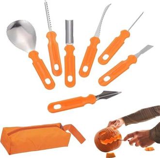 Generic Outils de sculpture de fruits | Outils de sculpture de citrouille dHalloween - Outils de grattage de citrouilles, fournitures de cric - Lanternes, ens
