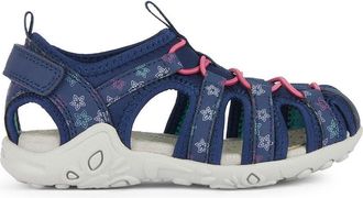 Geox Jungen Mädchen J Whinberry G Sandal, Navy/Fuchsia, 24 EU