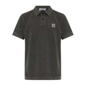 Stone Island Homme, Tops, Brun, Taille: S Polo With Logo Patch
