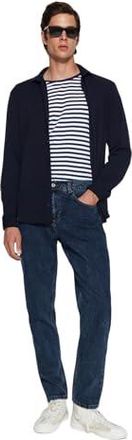 Trendyol Herren Gerade Wesentliche Passform Normale Taille Jeans, Navy, 38 pour des Hommes