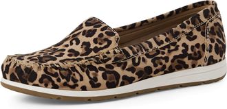 Marco Tozzi Marco Tozzi Damen Mokassin weiches Feel Me Fu&szlig;bett Leder Modern, beige (Leo BEIGE), 36 EU