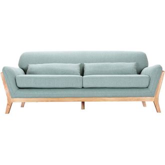 Miliboo Miliboo - Sofa skandinavisch 3 Pl&auml;tze Lagunenblau Holzbeine yoko