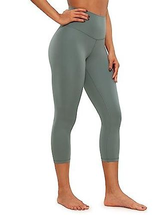 CRZ YOGA Butterluxe Femme Taille Haute Soft Lounge Yoga Capri Entra&icirc;nement Legging - 43/48/53cm Sauge Grise 40