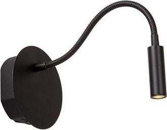 Lucide JOLIJN - wiederaufladbare Bettlampe/Wandleuchte - Akku/Batterie - Ø 11 cm - LED - 1x2W 3000K - Magnetisch - Schwarz