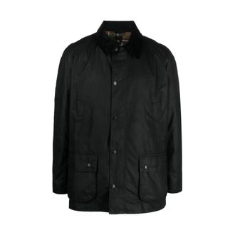 Barbour Schwarzer Wachs Baumwollmantel Cordkragen - - Jackets - Herren - Schwarzk - S