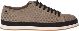 Baldinini Homme, Chaussures, Beige, Taille: 43 1/2 EU Perforated Suede Baskets