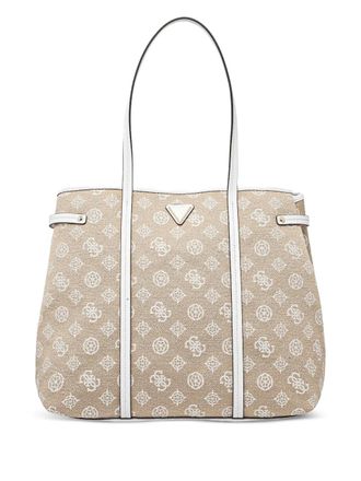Guess Co Handtasche mit Logo-Schild - Nude