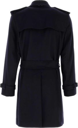 Burberry Double-Breasted Cashmere Coat - Navy