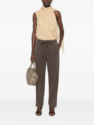 Giorgio Armani Silk-Wool Blend Trousers - Gray