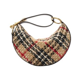 Burberry Femme, Sacs, Multicolore, Taille: ONE Size Check Tweed Crescent Shoulder Bag