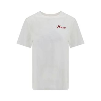 Marni Femme, Tops, Blanc, Taille: 36 FR T-shirt classique en coton avec col rond