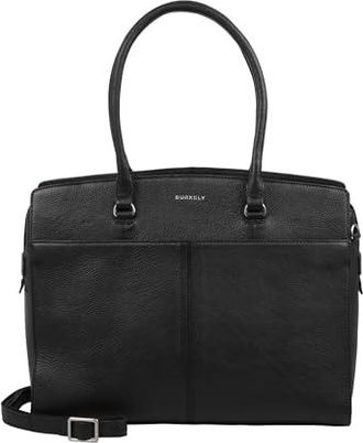 Burkely Cool Colbie Sac de Travail 15.6 - Noir - Sac Ordinateur en Cuir pour Femme - &Eacute;l&eacute;gant Sac Tote de Bureau avec Compartiment 15.6 et Bandouli&egrave;re R&eacute;glable