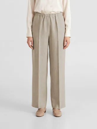 Fabiana Filippi High-Waist Palazzo-Hose aus Wollmischung mit Schmuckdetail