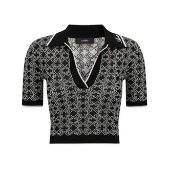 Amiri MA Quad Knit Kurzarm-Polohemd - - Tops - Damen - Mehrfarbig - XS