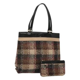 Burberry Pre-owned Laine sacs-main - Femme - Pre-owned - Brun - Taille: ONE Size