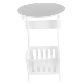 Cabilock Moderner Beistelltisch Rund aus Umweltfreundlichem Material Kleiner Couchtisch mit Stauraum Vielseitiger Wohnzimmertisch und Nachttisch Wei&szlig;er Mini Ti