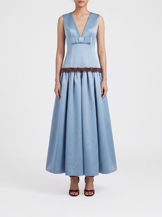 Vivetta Robe de soir&eacute;e midi &eacute;vas&eacute;e en satin avec applications de perles