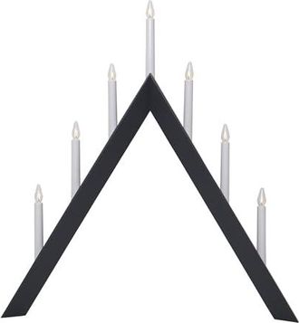 Eglo LED Kerzenständer Arrow, Kerzenhalter Weihnachtspyramide, Dekoleuchte Weihnachten, Holz, Kunststoff in anthrazit, Weiss, warmweiß