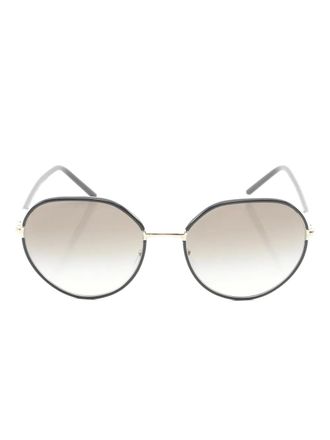 Prada Sonnenbrille mit ovalem Gestell - Schwarz