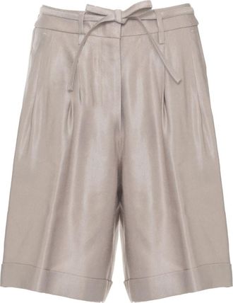 PESERICO Femme, Shorts, Beige, Taille: 38 FR Linen Blend Bermuda