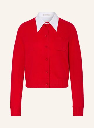 Dorothee Schumacher Dorothee Schumacher Strickjacke Elegant Statements Mit Cashmere Und Abnehmbarem Kragen rot