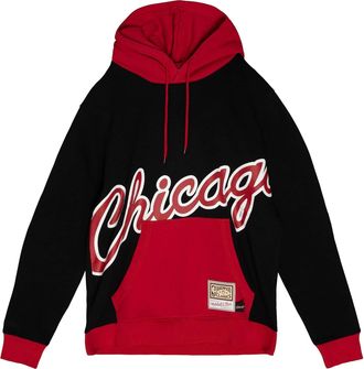Mitchell & Ness NBA Big Face Hoody 5.0 - Chicago Bulls, schwarz, L