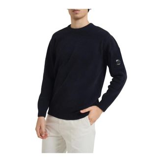 C.P. Company C.p. Company, Homme, Pulls, Bleu, Taille: XL Cotton Chenille Crewneck Sweater
