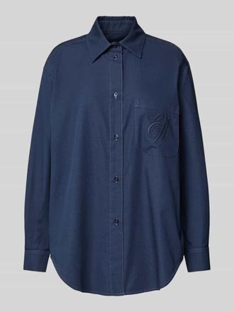 Emporio Armani Oversized Hemdbluse mit Label-Stitching