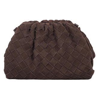 Estro & Luminara Femme, Sacs, Brun, Taille: ONE Size Petite pochette en velours authentique