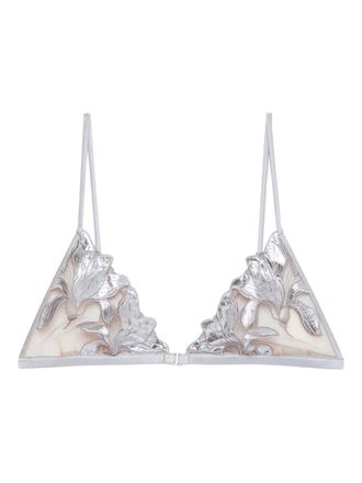 Fleur du Mal soutien-gorge Lily &agrave; broderies - Gris