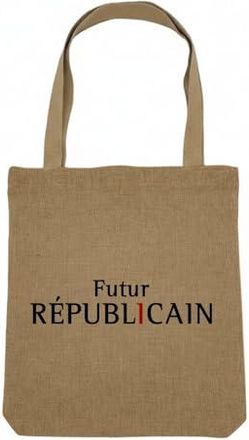 Fabulous Sac Shopping Tote Bag Aspect Lin - Futur R&eacute;publicain Politique Humour - Sac de Courses Toile Epaisse 360g Beige Naturel Cabas Port&eacute; Epaule Solide Impr