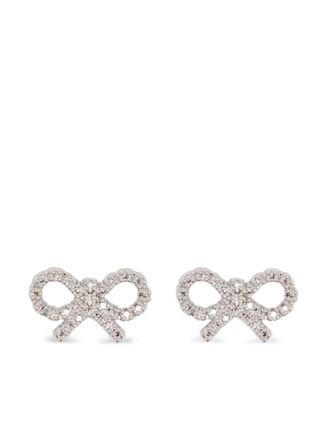 Self Portrait Verzierte Ohrringe mit Schleife - Silber