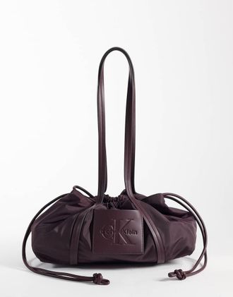 Calvin Klein Sacoche &agrave; cordon de serrage - Marron caramel