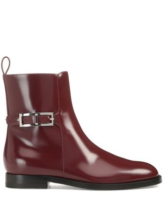 Sergio Rossi bottines &agrave; talon biseaut&eacute; - Rouge